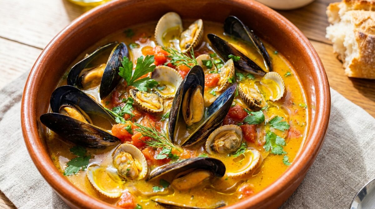 Soupe moules-coques safran-cumin, un plat original et savoureux à ...